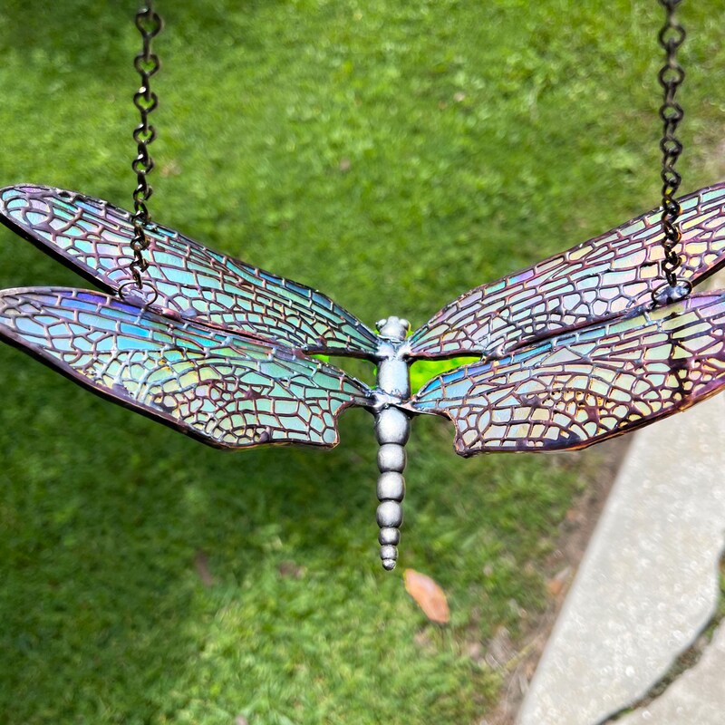 Dragonfly Filigree Stained Glass - Etsy
