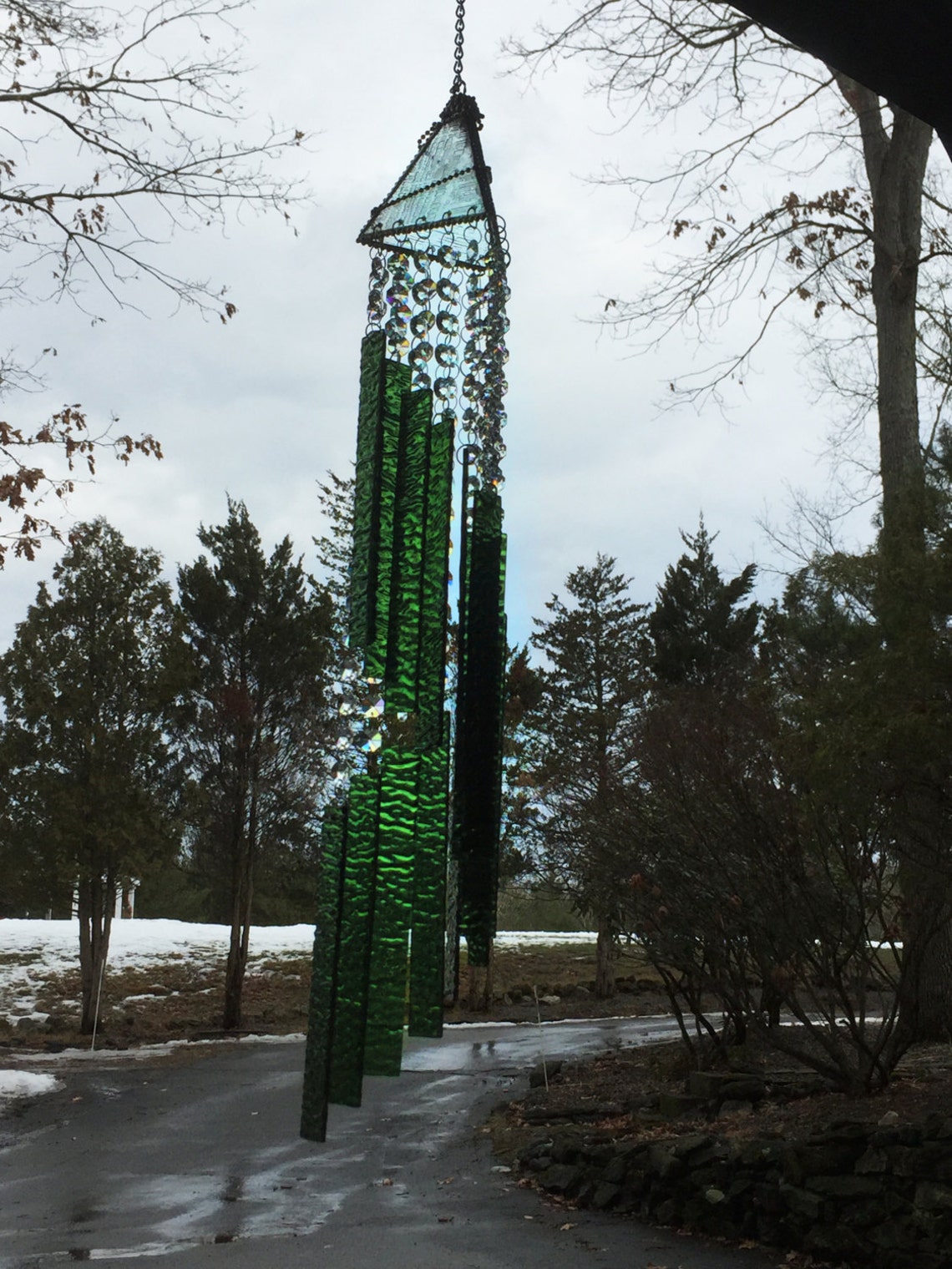 WIND CHIME - Graduated Spiral Green Wind Chime - Etsy