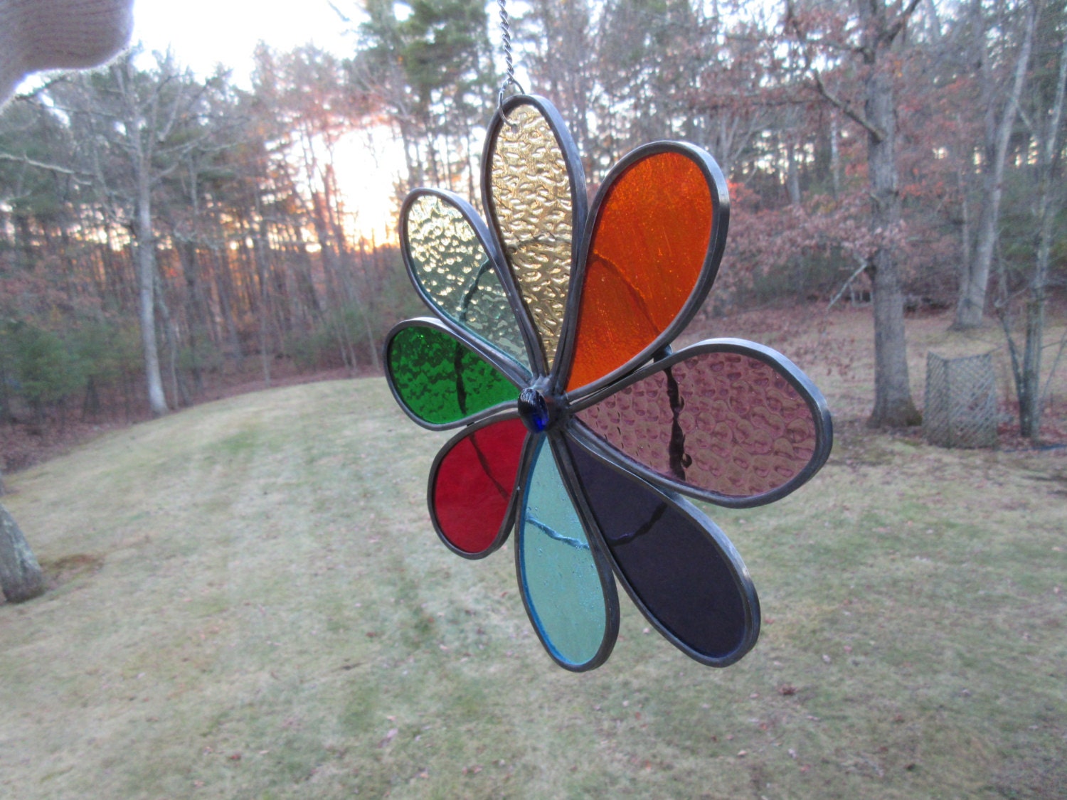 SUNCATCHER Stained Glass Rainbow Flower - Etsy