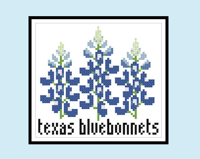 Cross Stitch Pattern Bluebonnet Trio Texas Wildflower PDF - Etsy