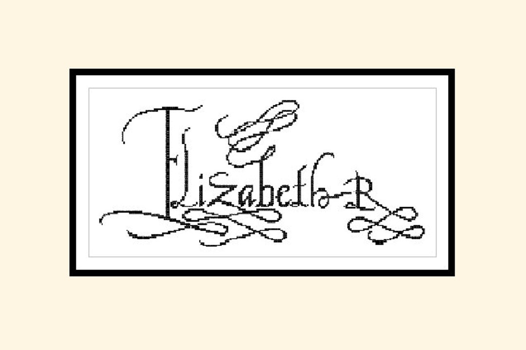 Cross Stitch Pattern Elizabeth R Signature Original Cross Stitch ...