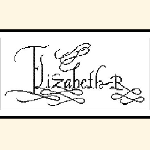 Cross Stitch Pattern Elizabeth R Signature Original Cross | Etsy