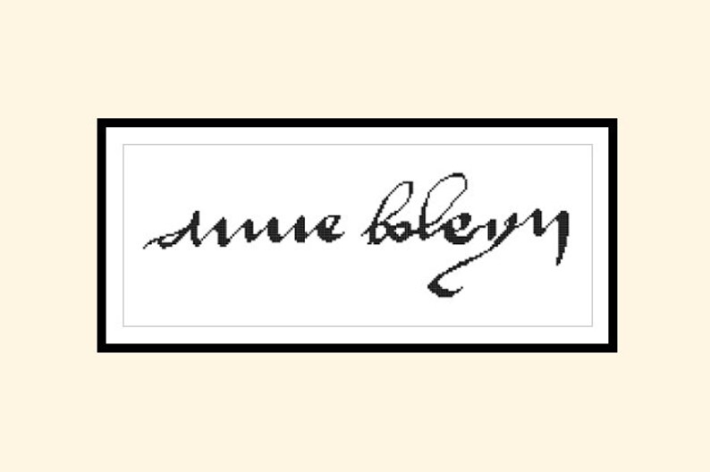 Anne Boleyn Signature Cross Stitch PDF Pattern - Etsy