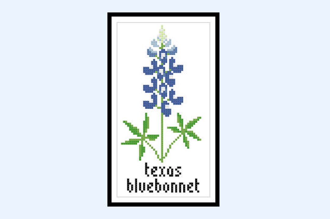 Cross Stitch Pattern Texas Bluebonnet Wildflower PDF Instant Download ...