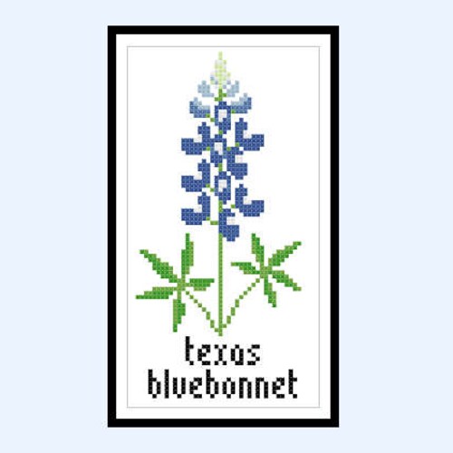 Cross Stitch Pattern Texas Bluebonnet Wildflower PDF Instant - Etsy