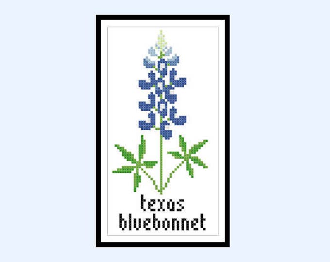 Cross Stitch Pattern Texas Bluebonnet Wildflower PDF Instant Download ...