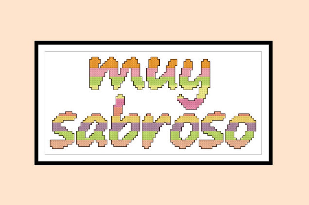 Muy Sabroso Spanish Original Cross Stitch PDF Pattern Instant Download ...