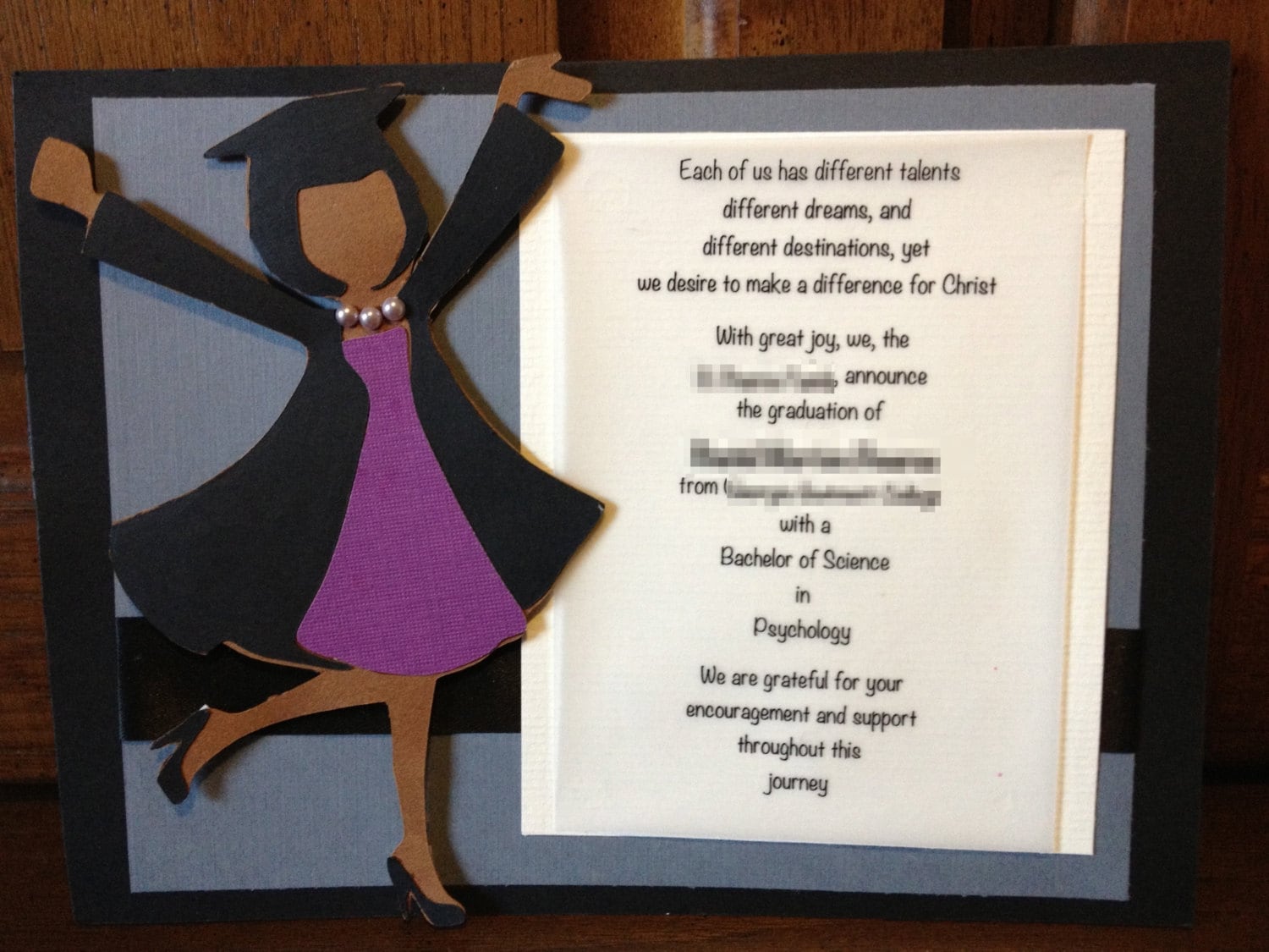 Handmade/Custom Graduation Invitation or Announcement | Etsy