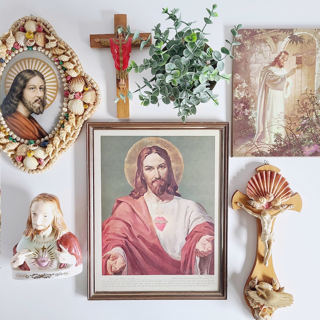 Vintage Sacred Heart of Jesus Print | Apostolic Prayer | Religious ...