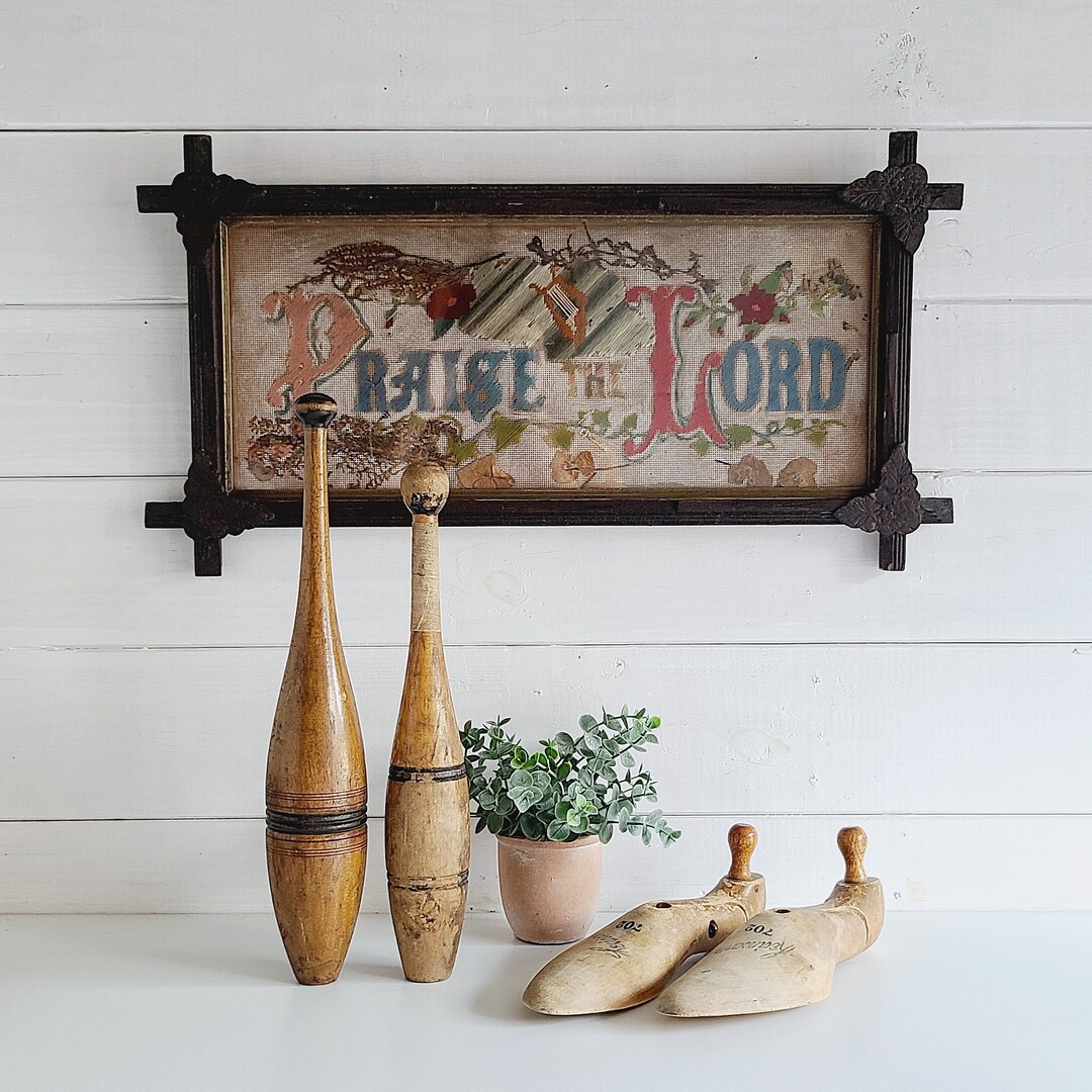 Antique Wooden Exercise Clubs Set of Two Mismatched | Juggling Pins ...