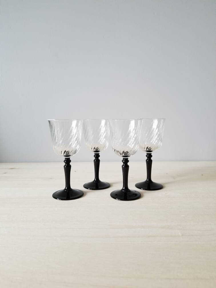 Vintage liqueur glasses | Luminarc stemware set of four