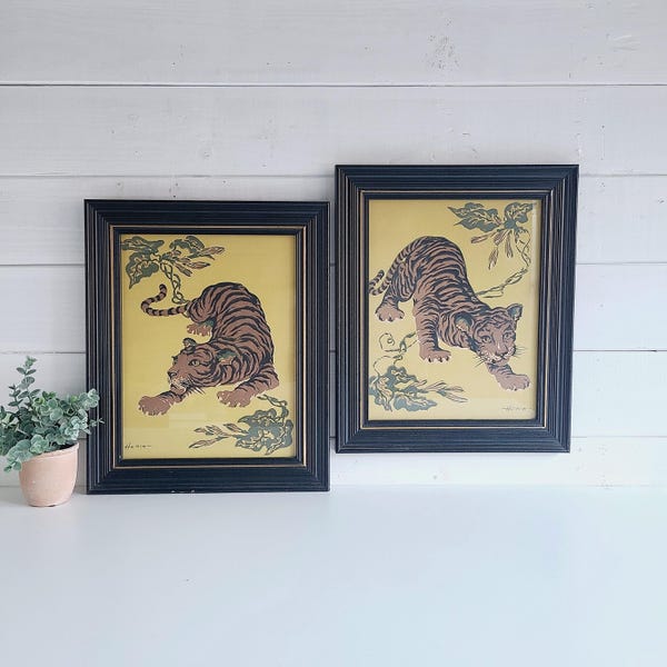 Tiger Silk Painting - Etsy
