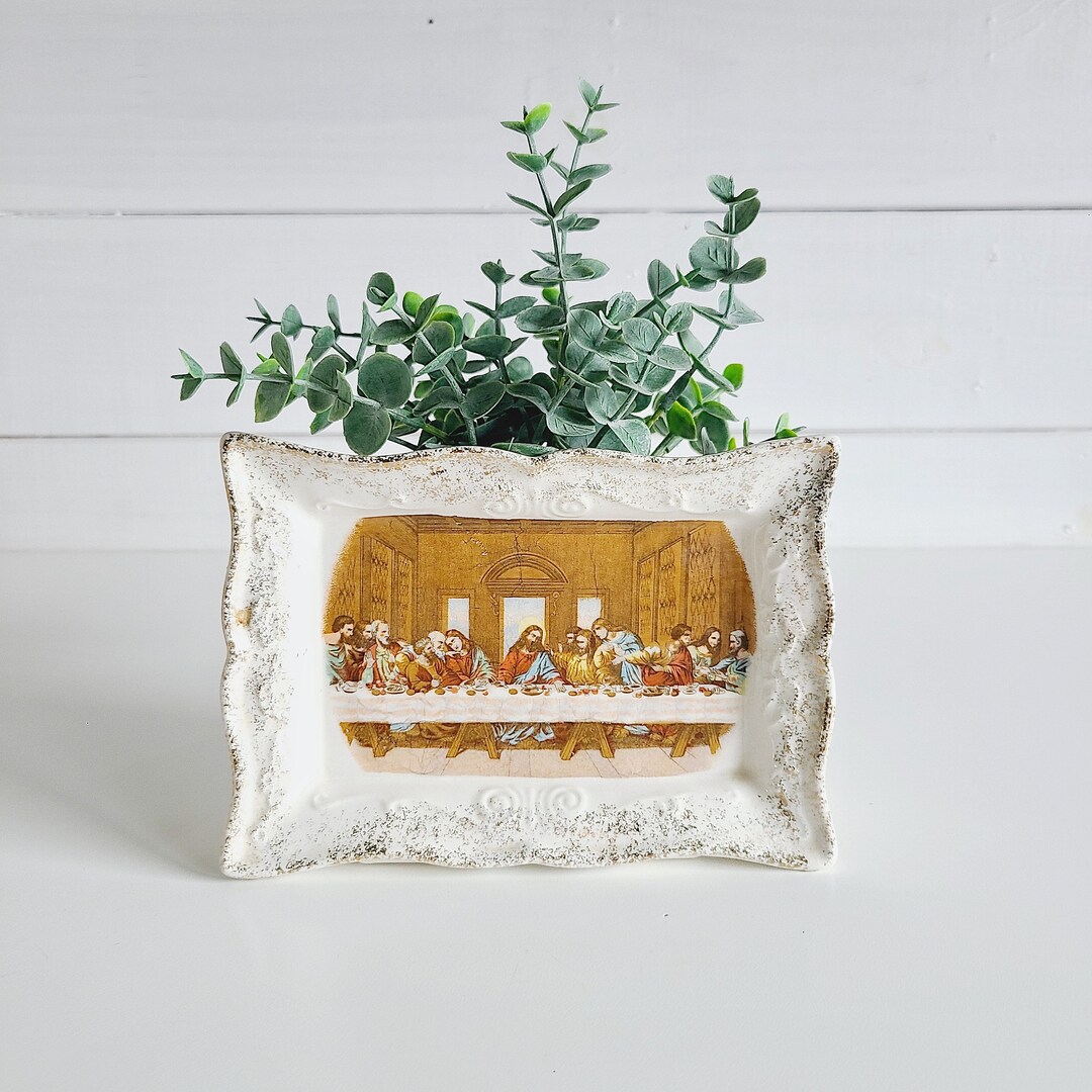 Vintage ESD Japan Ceramic Last Supper Planter Jesus Wall Pocket ...