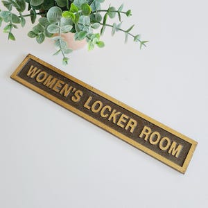 Vintage Brass Women's Locker Room Sign | Antique Signs | Shop Sign ...