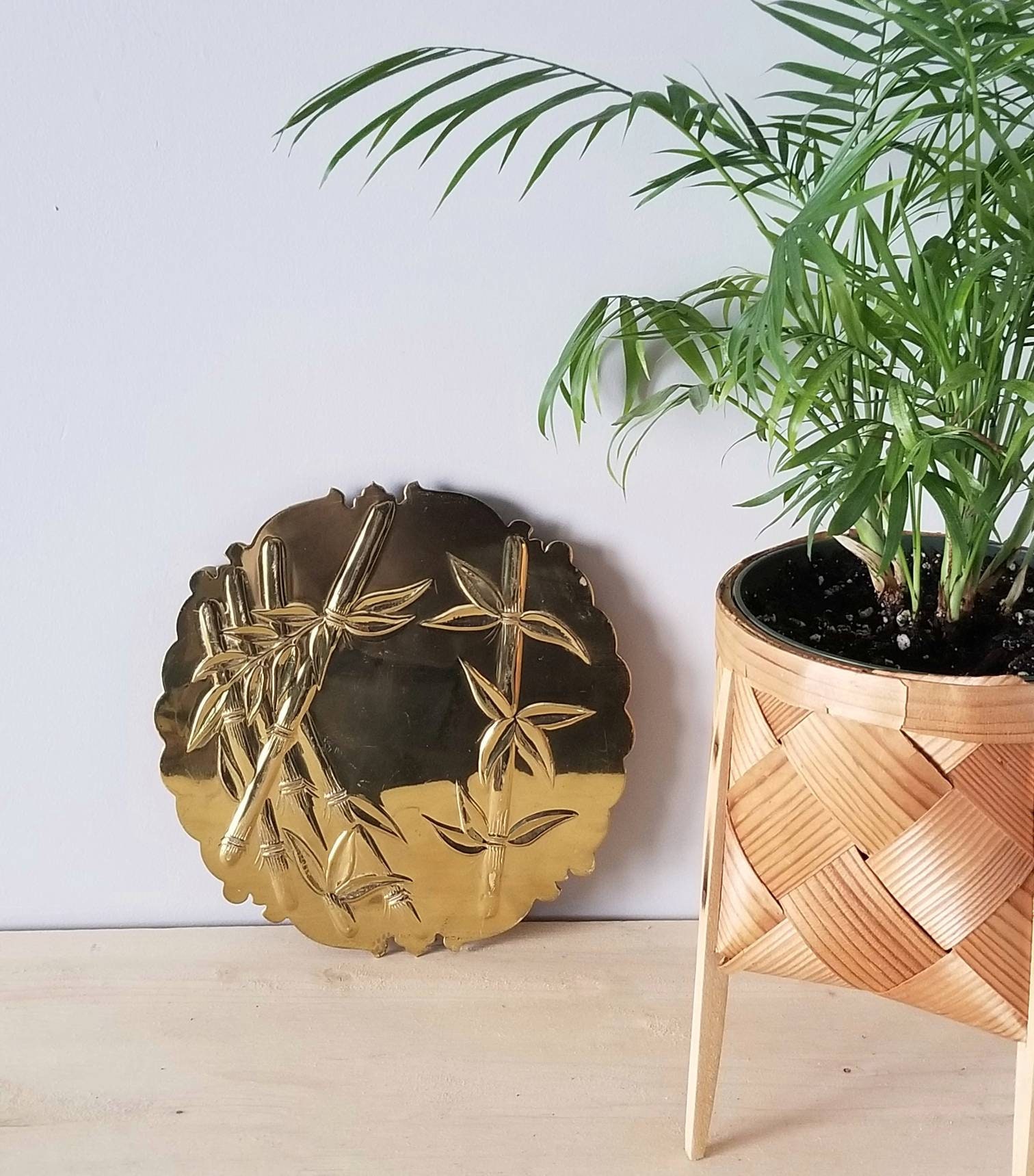 Vintage bamboo design trivet gold finish | Trivet for hot dishes ...