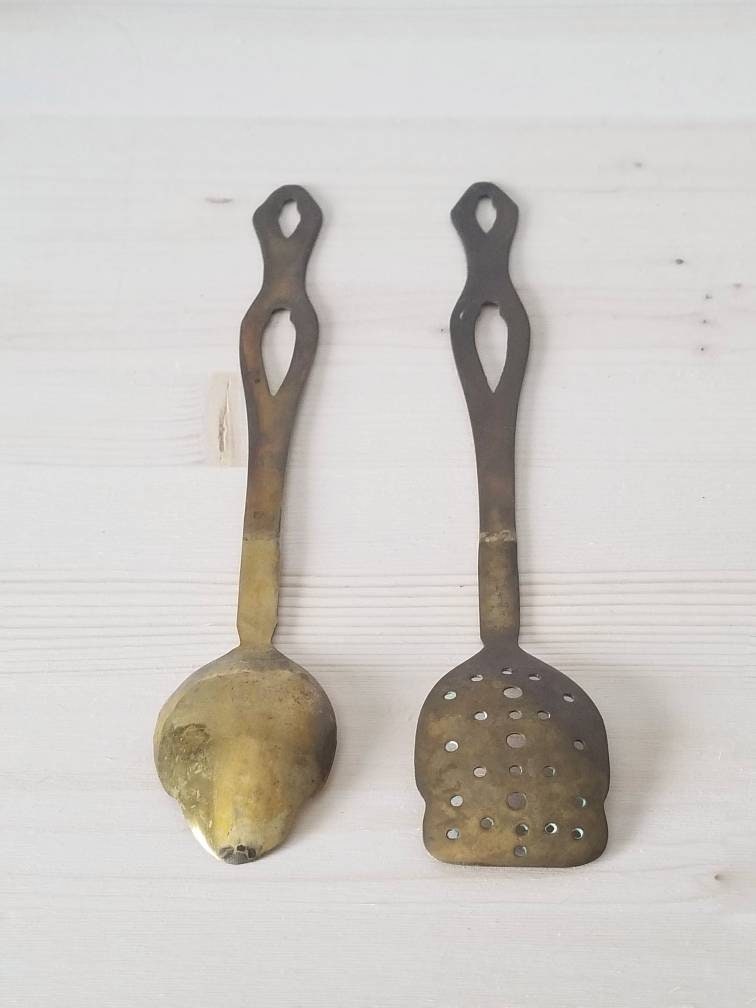 Vintage brass utensils | brass serving spoons