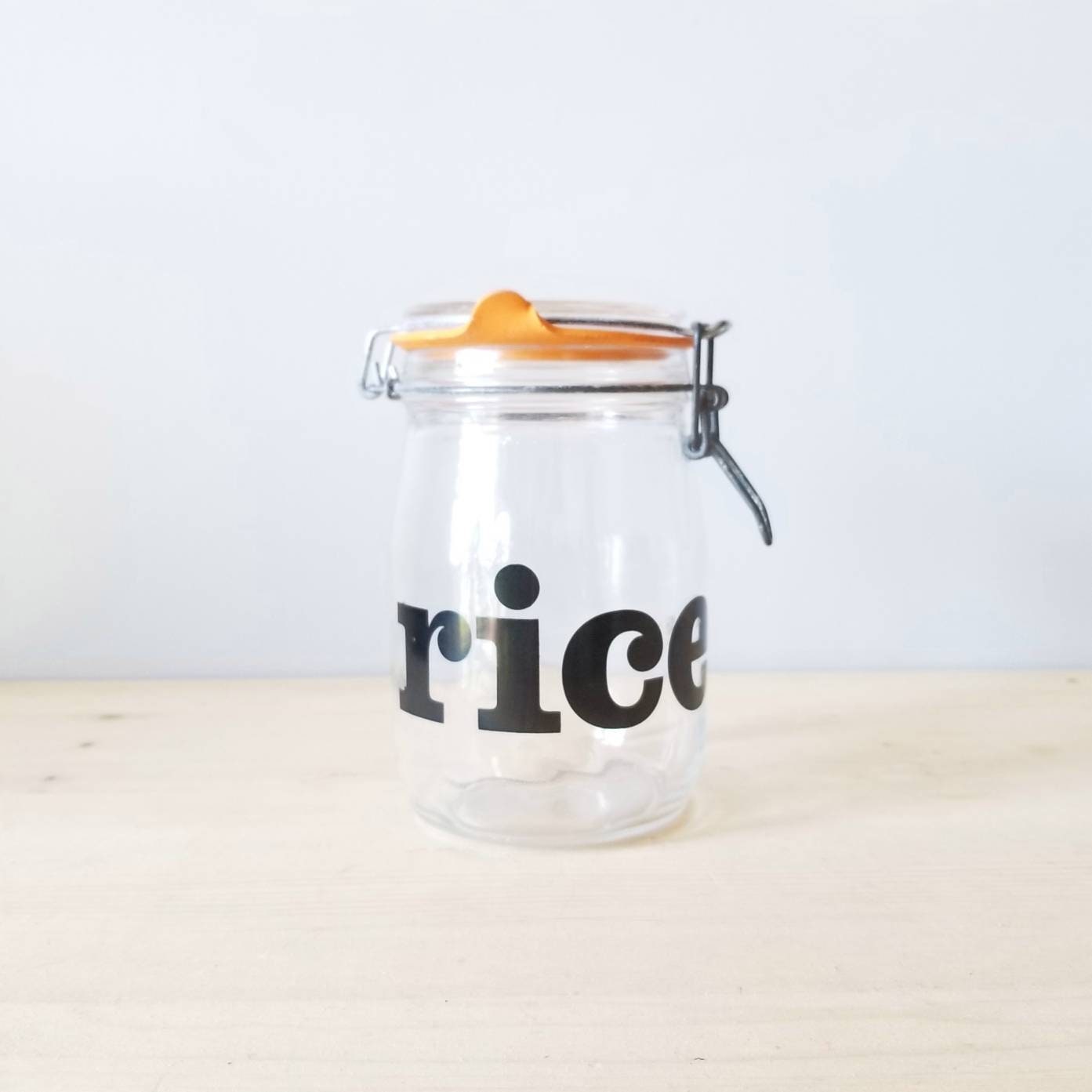 Mid century modern storage jar | rice jar | typography | kitchen storage