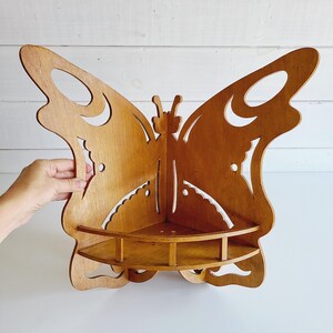 Vintage Hand Made Butterfly Corner Wall Shelf | Trinket Shelf | Mid ...