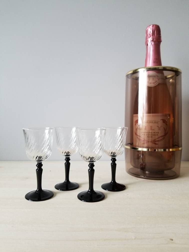 Vintage liqueur glasses | Luminarc stemware set of four