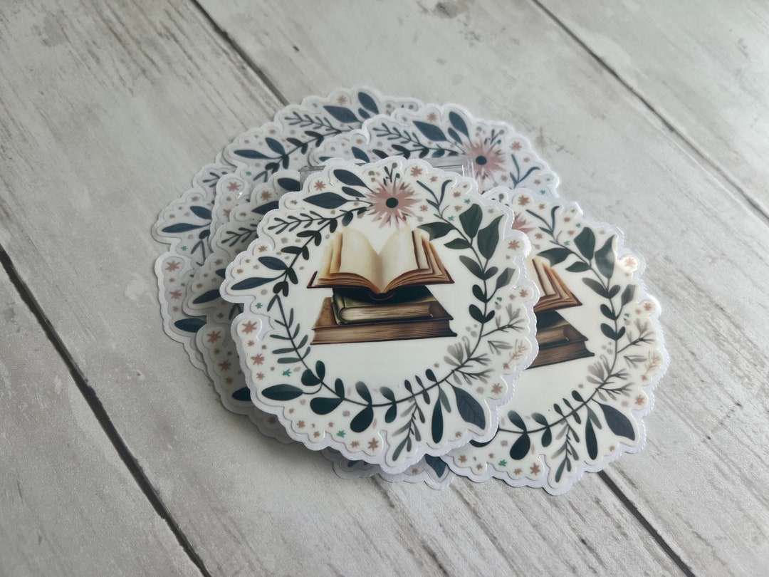 Bookish Floral Stickers Perfect for Waterbottles, Laptops, & Book Clubs ...