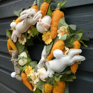 Spring Wreath PAPER SEWING PATTERN Spring and Easter Bunny Wreath Paper ...