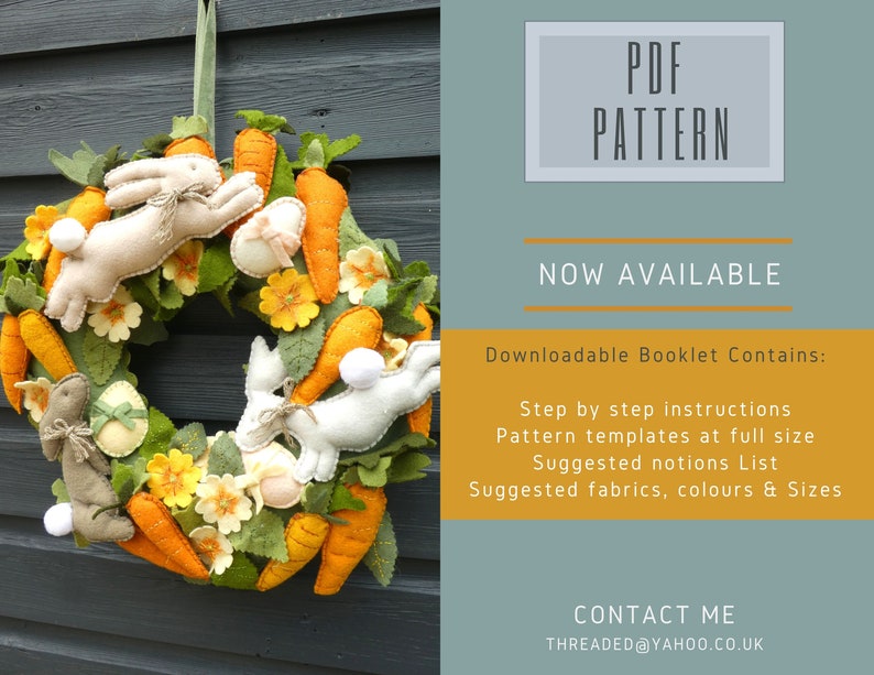 PDF SEWING PATTERN the Spring & Easter Bunny Wreath - Etsy Canada