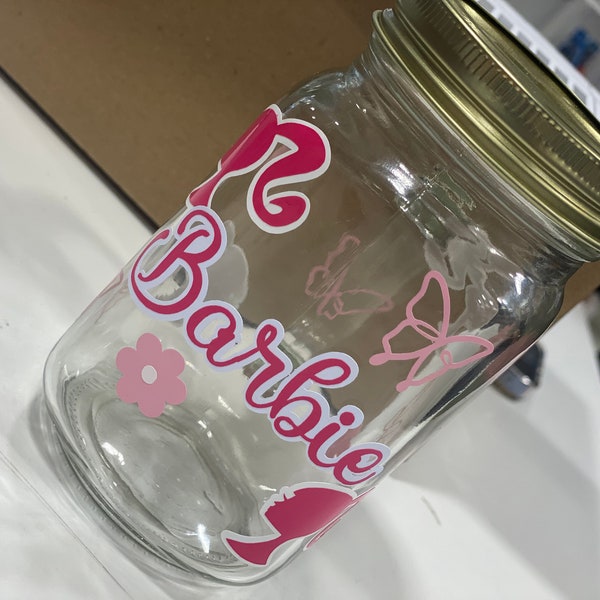 Barbie Mason Jar - Etsy