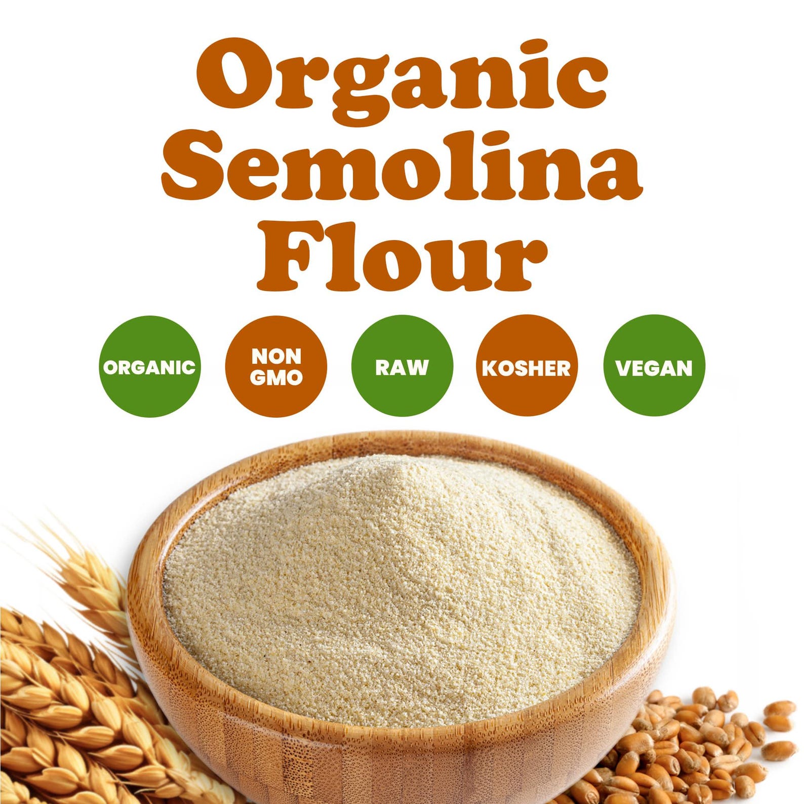 Organic Italian Semolina Flour — 100% Premium Durum Wheat, Perfect for ...