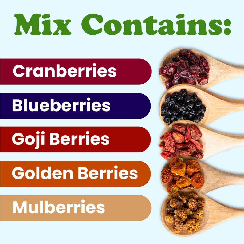 Organic Berries Paradise Mix – Dried Cranberries, Blueberries, Goji ...