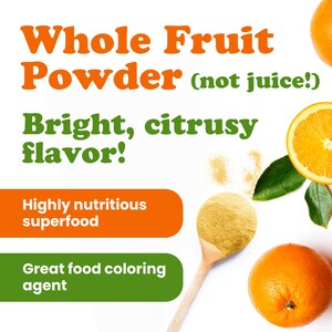 Orange Powder — Made From Raw Dried Citrus Fruit, Unsulfured, Vegan ...