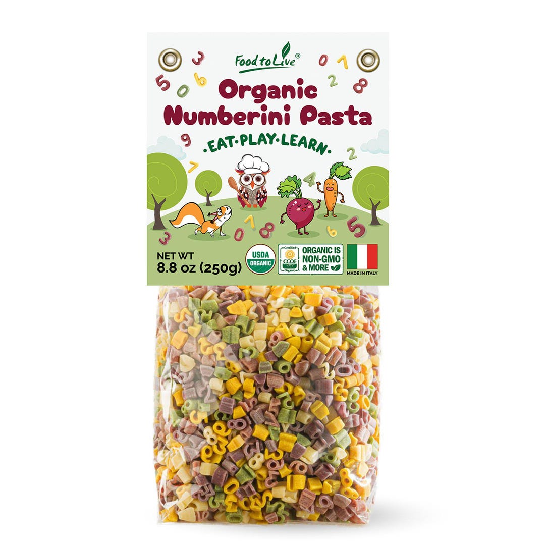 Organic Numberini Pasta - Eat. Play. Learn – Multicolor Italian Fun Kid ...
