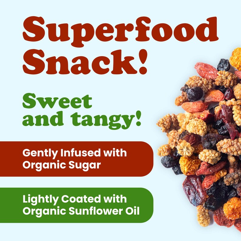 Organic Berries Paradise Mix – Dried Cranberries, Blueberries, Goji ...