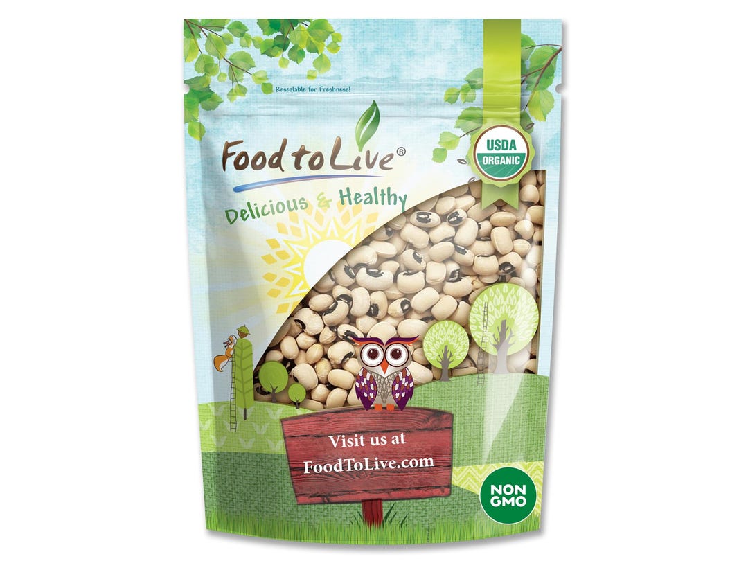 Organic Black-eyed Peas – Raw Dried Cow Peas, Non-gmo, Kosher, Bulk ...