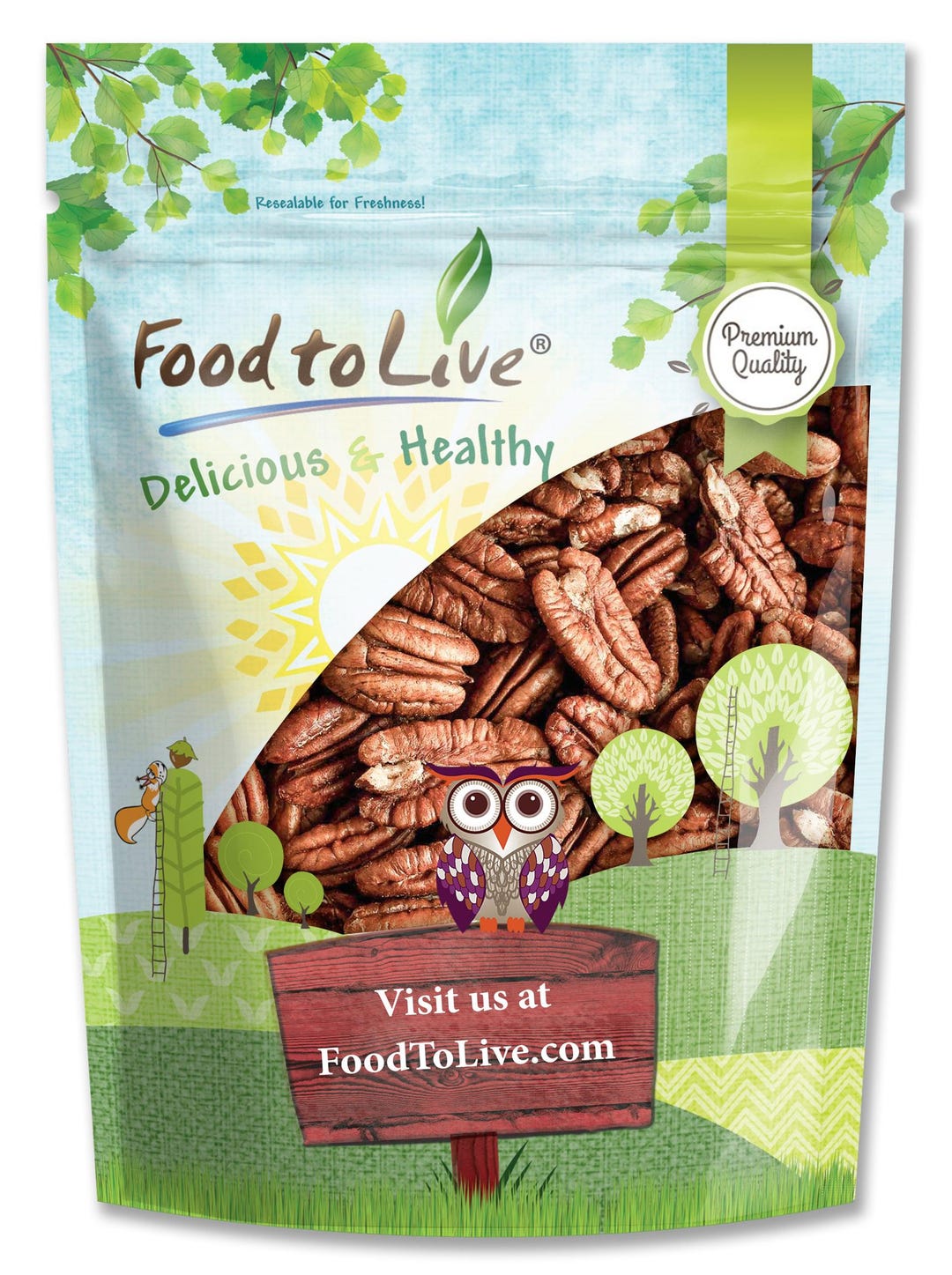 Pecan Halves – Raw Pecan Nuts, Large Size, Unsalted, Unsweetened, Vegan ...