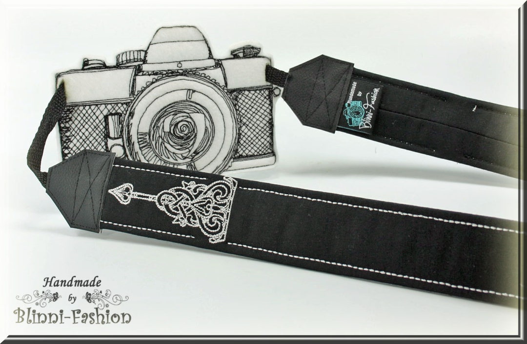 DSLR Camera Strap, Padded, Black GOTHIC - Etsy