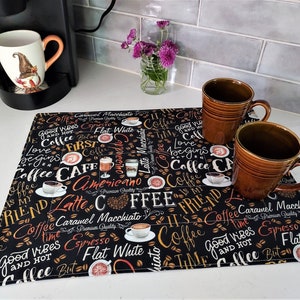 Coffee Mat Coffee Bar Decor Appliance Mat Kitchen Decor - Etsy