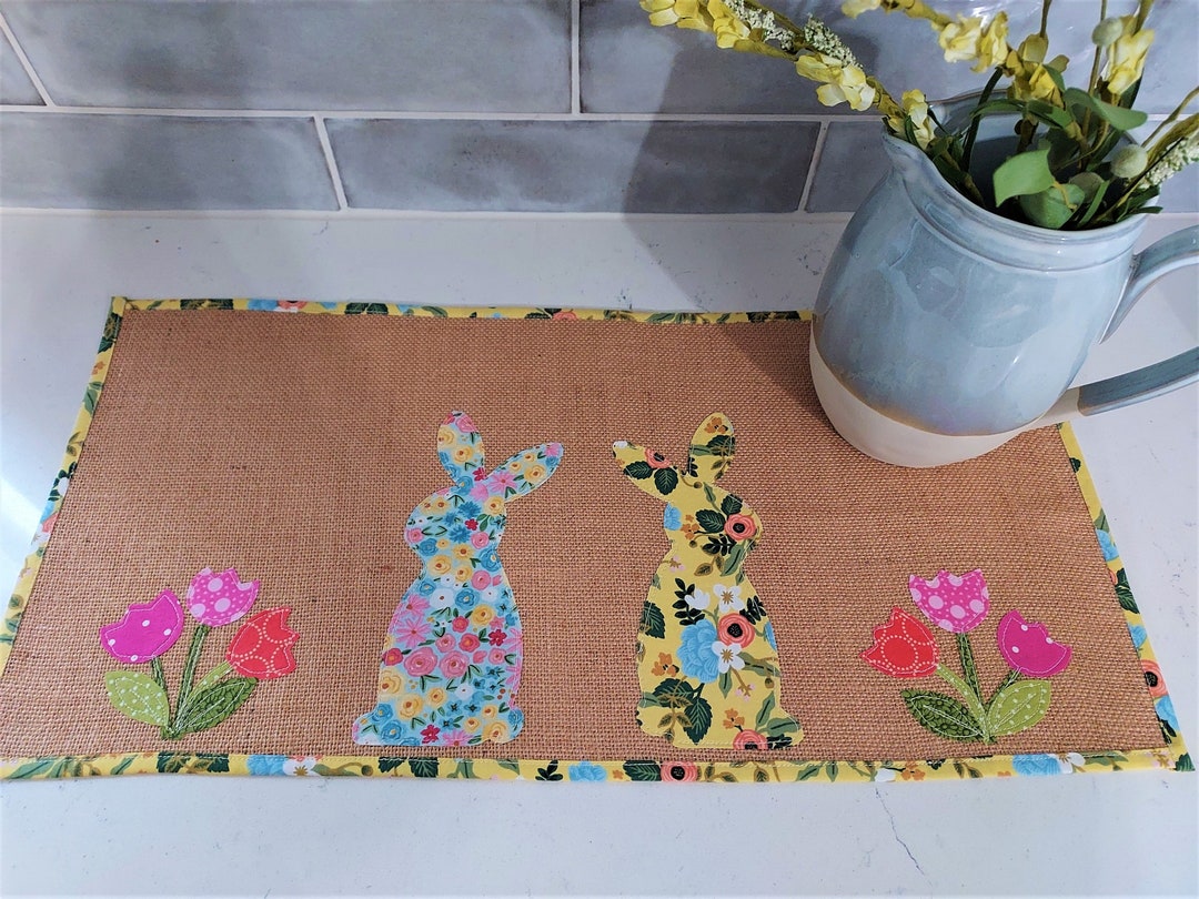Easter Table Topper Easter/spring Decor Floral Bunnies Pretty Easter ...