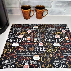 Coffee Mat Coffee Bar Decor Appliance Mat Kitchen Decor - Etsy