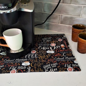 Coffee Mat Coffee Bar Decor Appliance Mat Kitchen Decor - Etsy