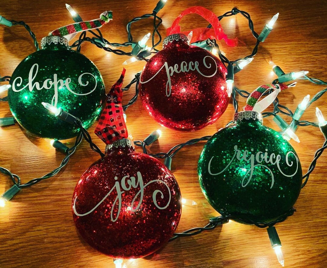 Glitter Christmas Ornaments - Etsy