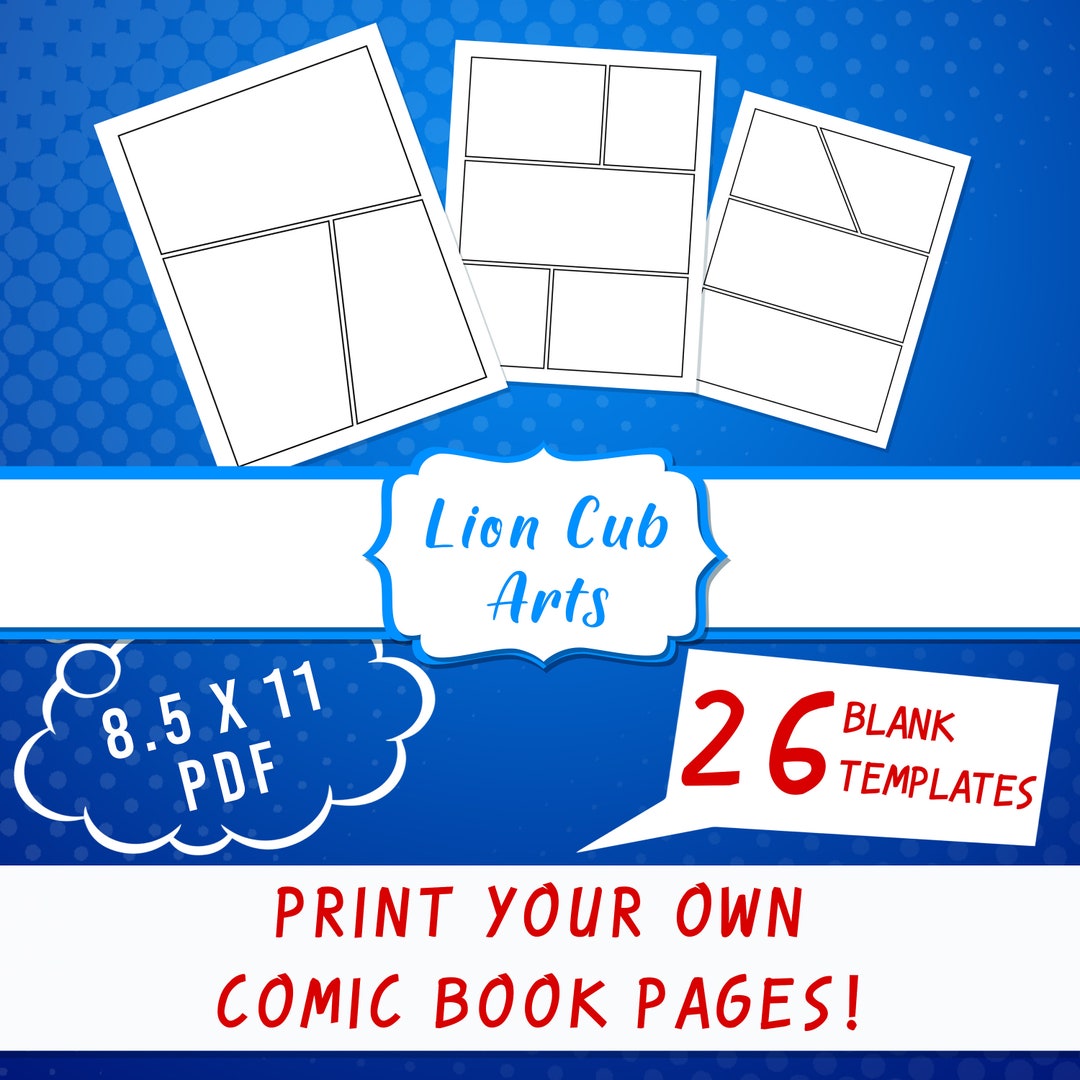 Print Your Own Comic Book Pages, Comic Book Template , Blank Comic Book ...