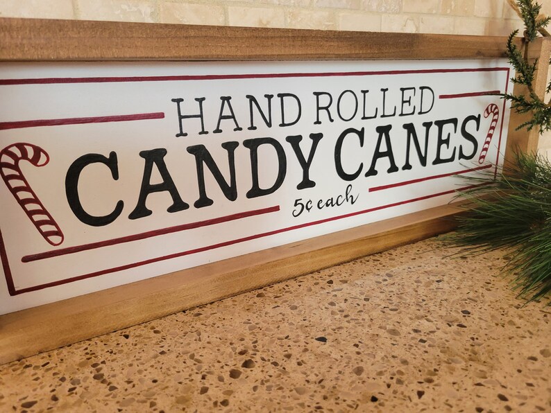 Hand Rolled Candy Canes Wood Sign - Etsy