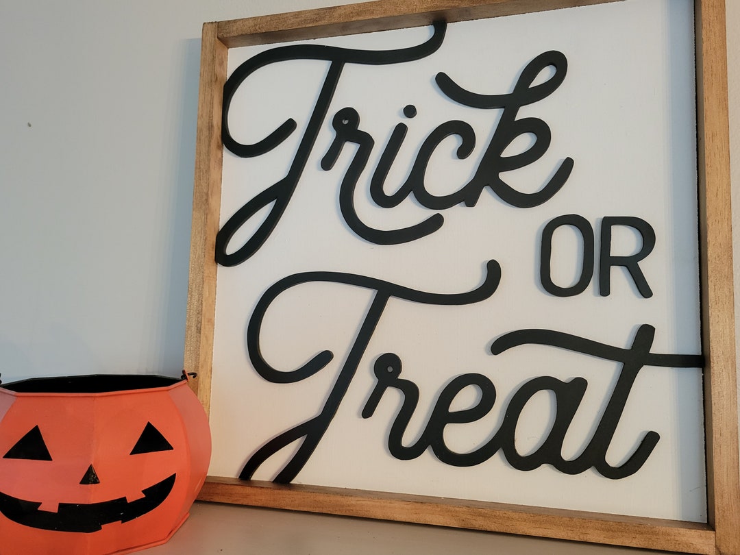 Trick or Treat Cut Out Wood Sign ( 20' X 19") - Etsy