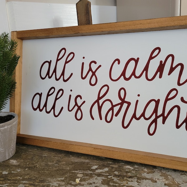 All is Calm All is Bright Sign - Etsy
