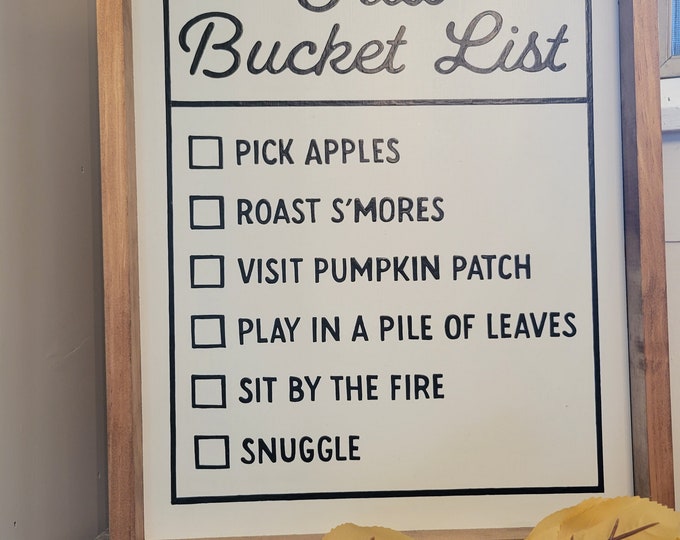 Fall Bucket List Sign - Etsy