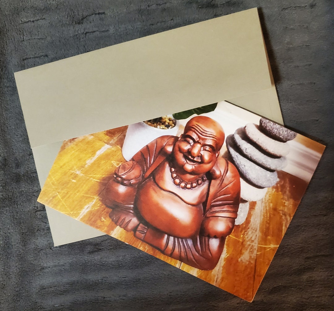 Buddha Garden Statue Blank Card and Mahogany Buddha Statue Blank Card ...