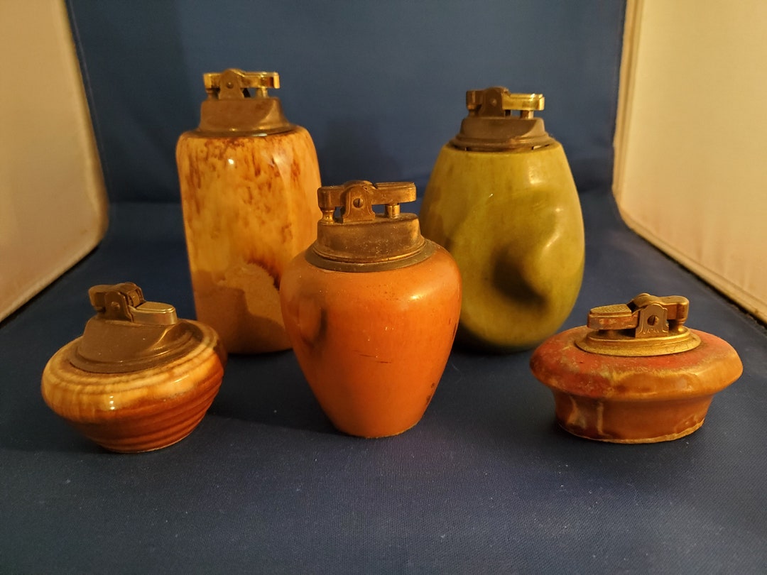 Vintage Lot of 5 Ceramic Table Lighters 3 - Etsy