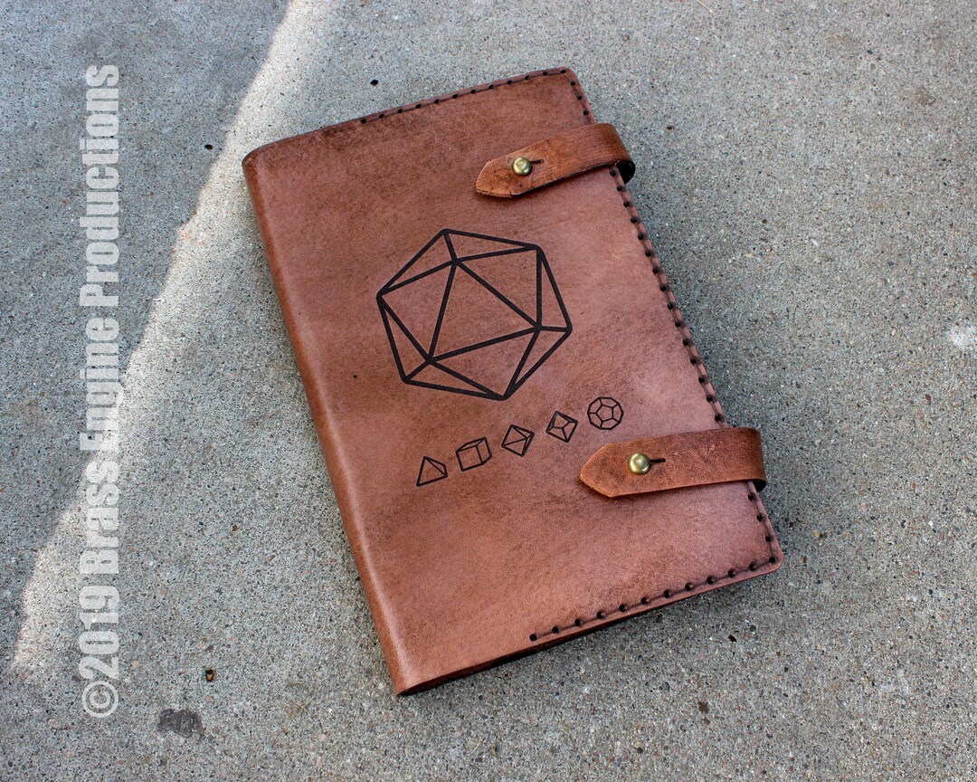 Gaming Dice Leather Notebook Cover: Laser Etched D&D Moleskine Style - Etsy
