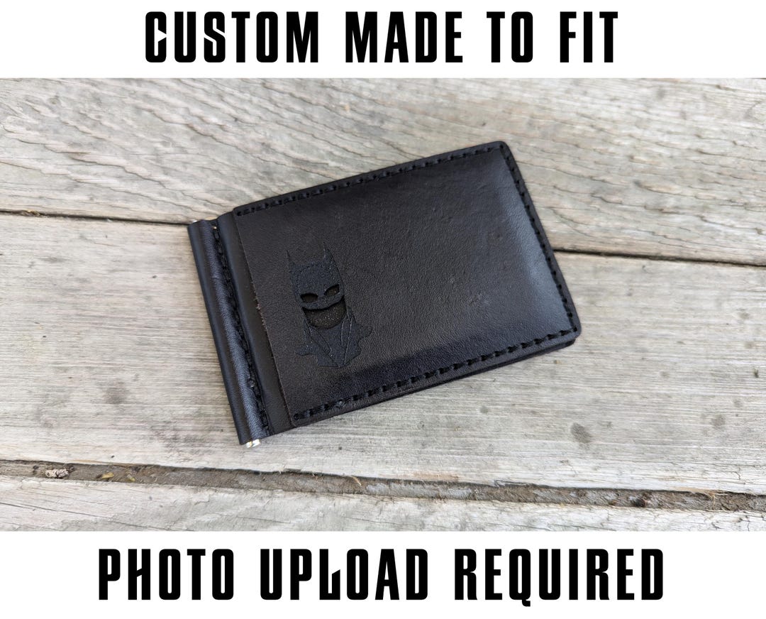 Bat Cowl ID Bifold Wallet Money Clip - Cowl Mask Cutout - Full Grain ...