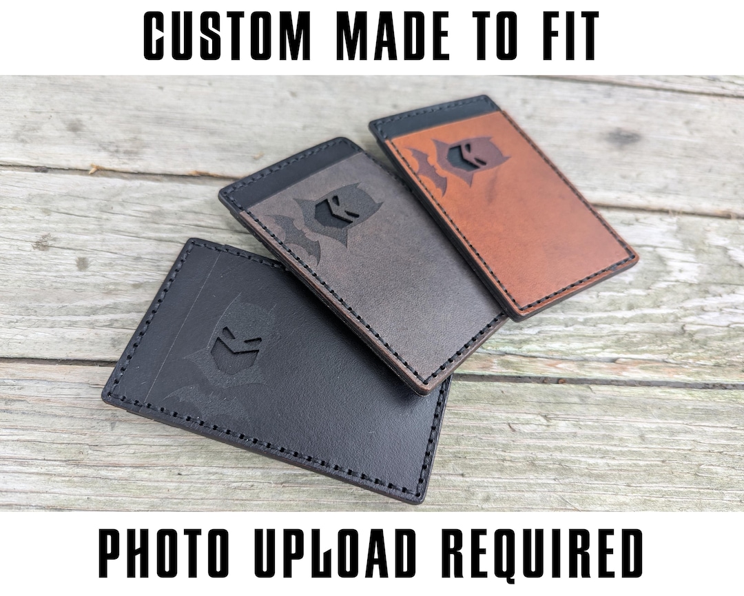 Bat Cowl ID Card Holder - Minimalist Wallet Handmade Full Grain Leather ...